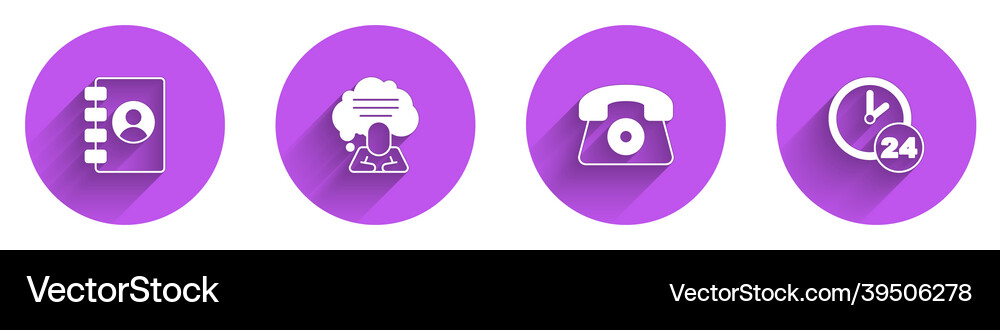 Set address book speech bubble chat telephone 24 Vector Image