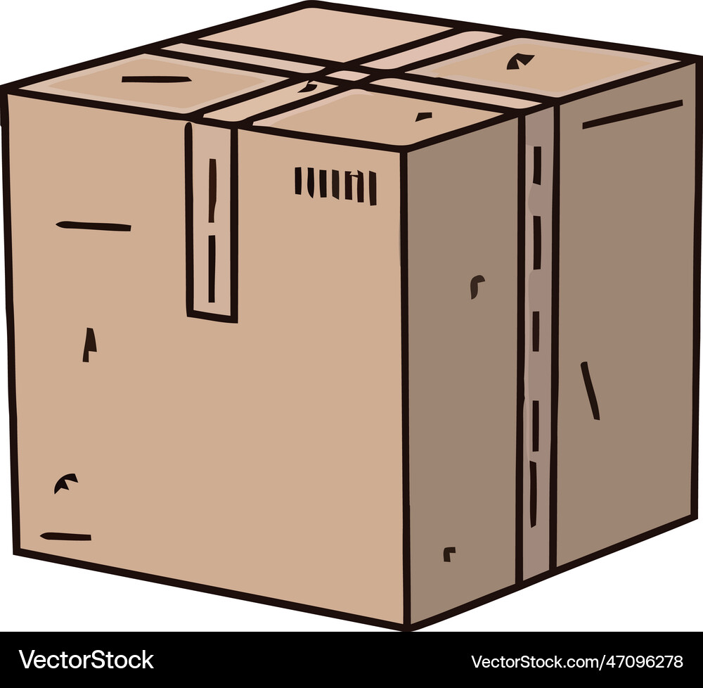 Shipping container delivering cardboard box icon Vector Image