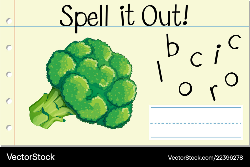 Spell english word broccoli Royalty Free Vector Image