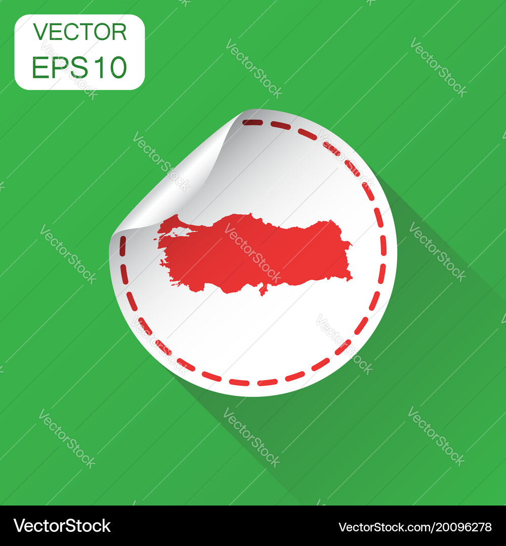 Turkey sticker map icon business concept Vector Image