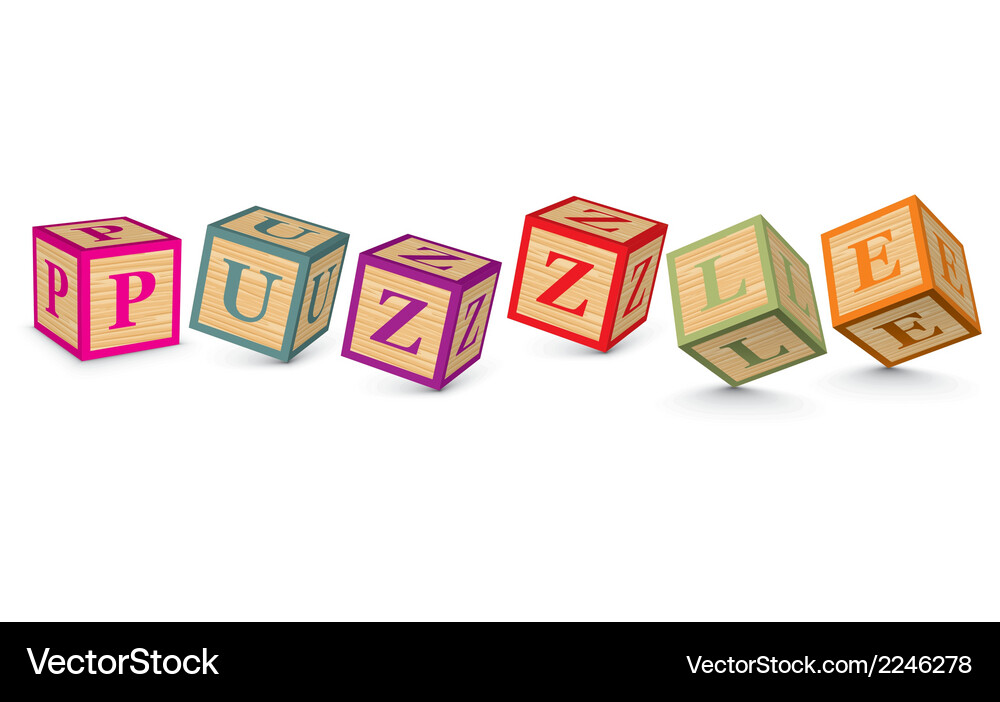 Word puzzle written with alphabet blocks Vector Image