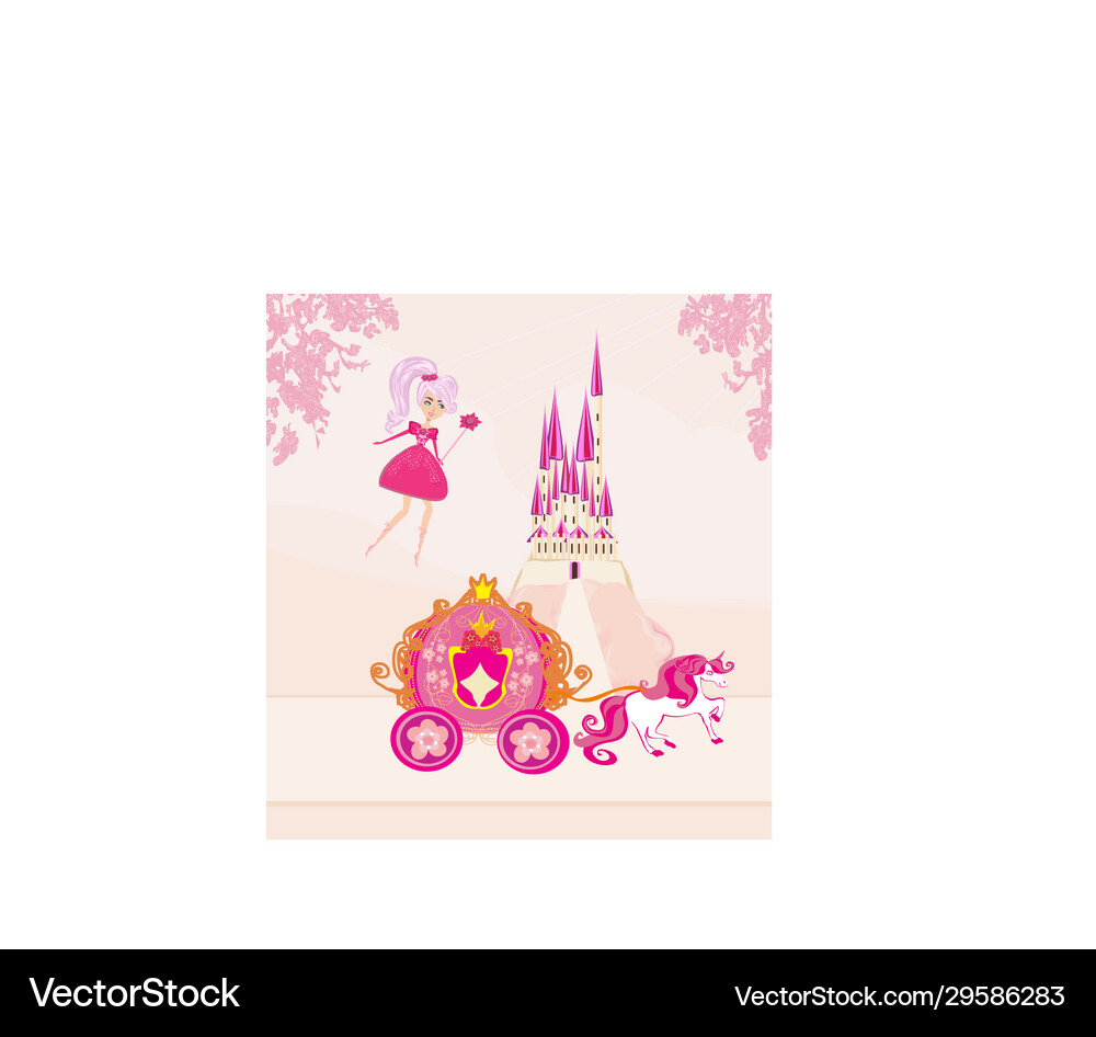 A fairy and magical carriage Royalty Free Vector Image