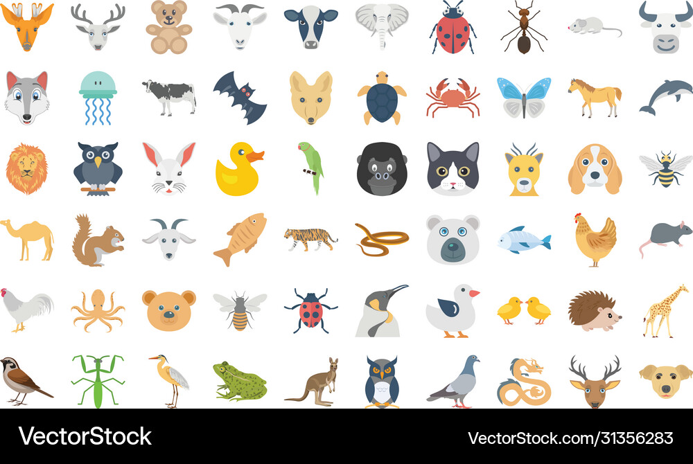 Bird and animal icons pack which can easil Vector Image