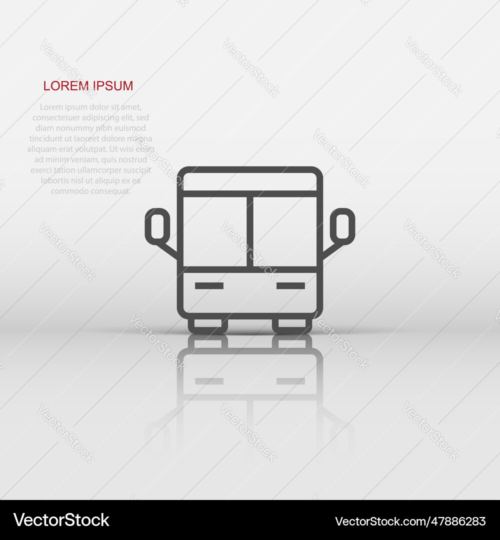 Bus icon in flat style coach on white isolated Vector Image