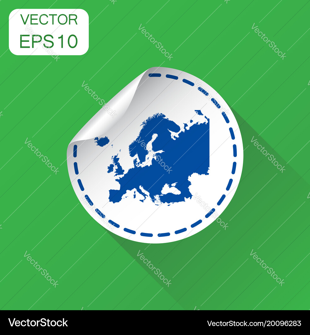 Europe sticker map icon business concept Vector Image