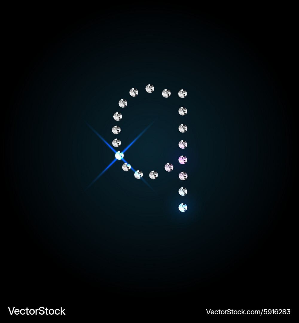 Gems letter Shiny diamond font Royalty Free Vector Image