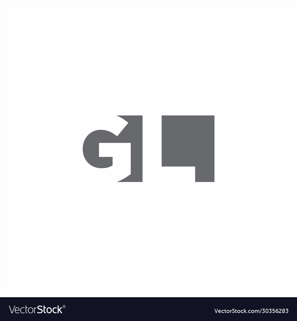 Gl logo monogram with negative space style design Vector Image