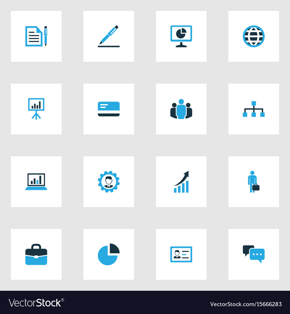 Job colorful icons set collection of manager Vector Image