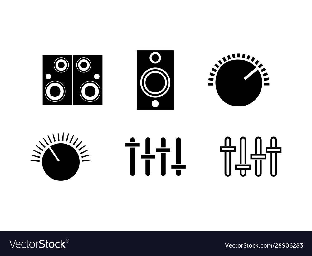 Music volume control sound system icon set Vector Image