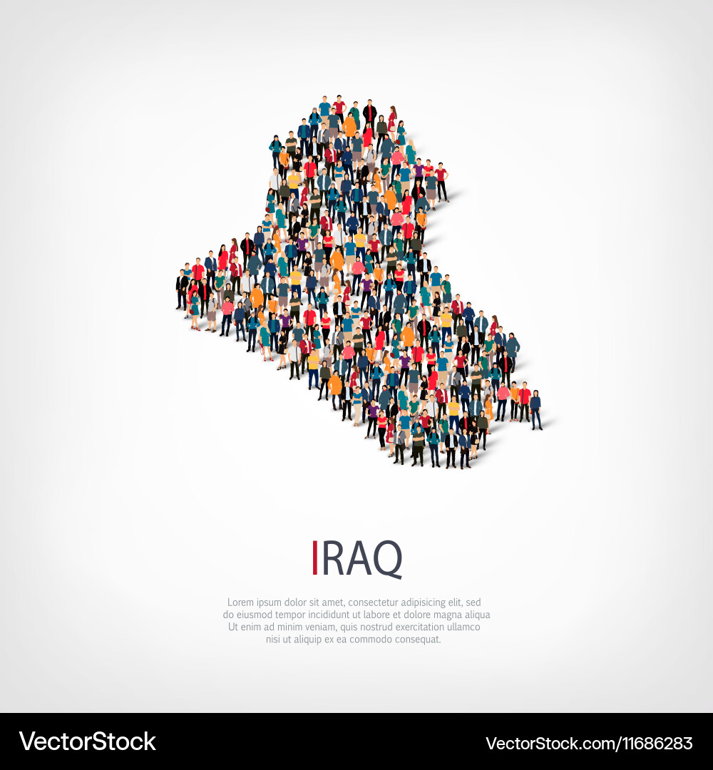 People map country iraq Royalty Free Vector Image
