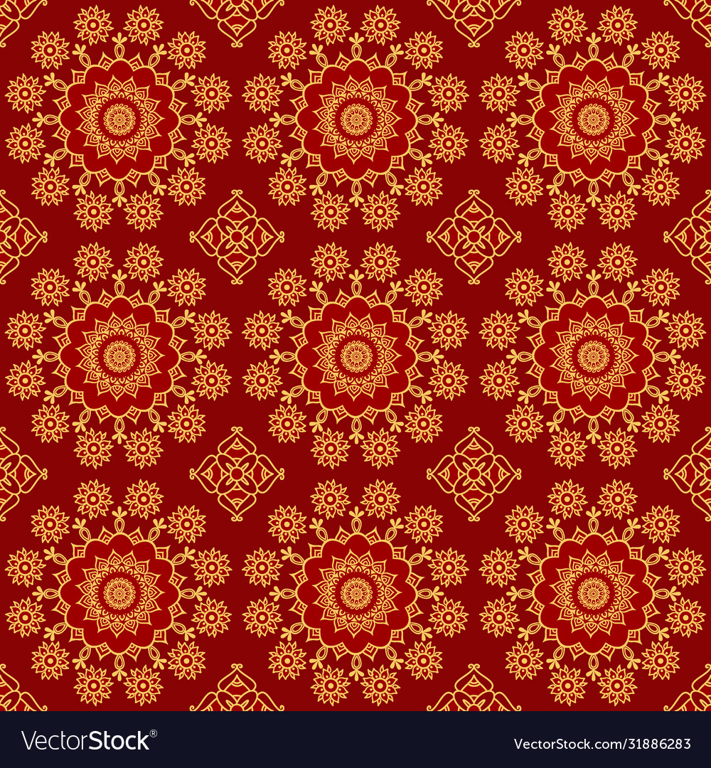 Red mandala pattern Royalty Free Vector Image - VectorStock