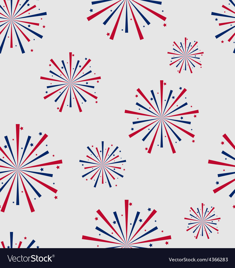 Seamless pattern firework for independence day Vector Image