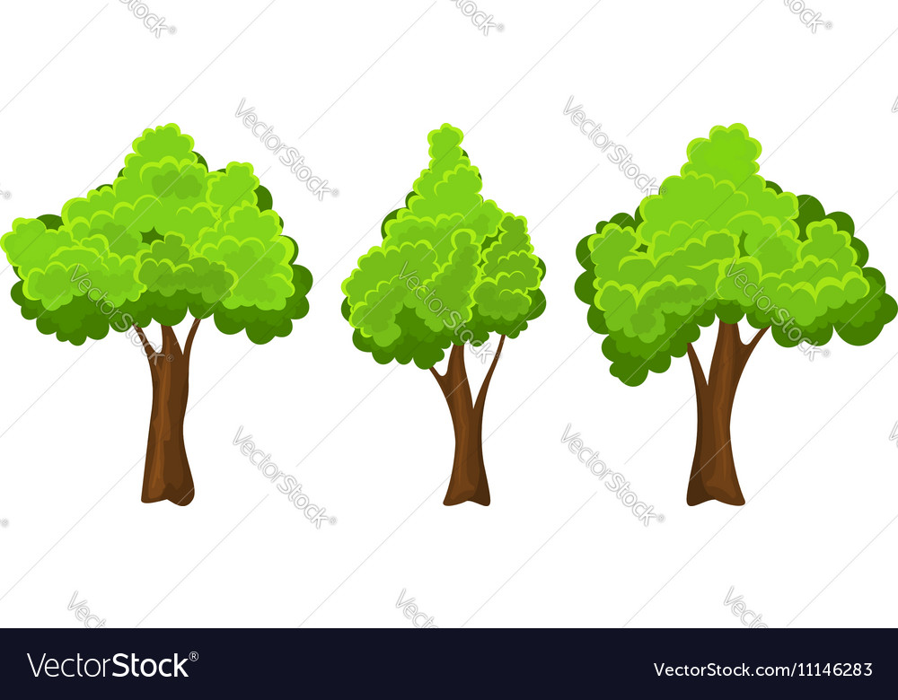 Summer tree set Royalty Free Vector Image - VectorStock