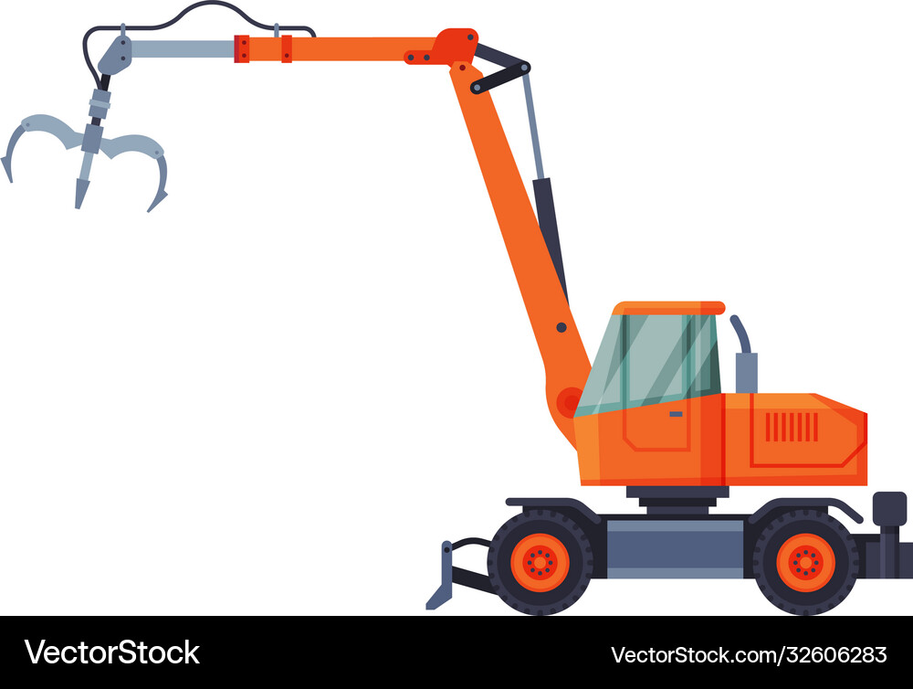 Telescopic grapple bulldozer special industrial Vector Image