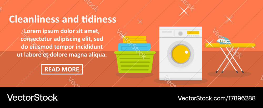 Cleanliness and tidiness banner horizontal concept
