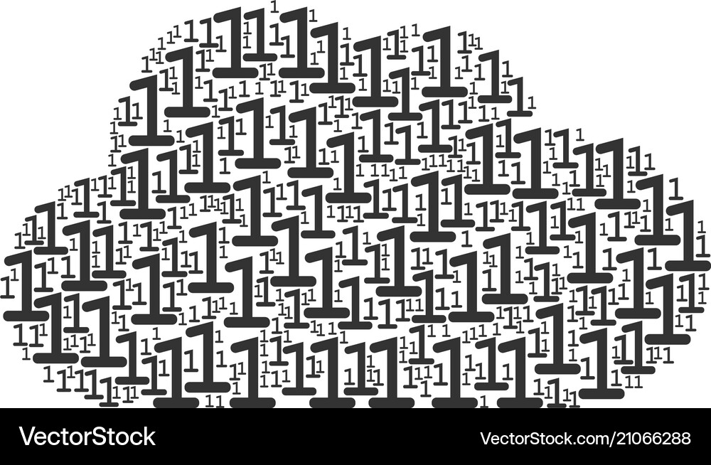 Cloud collage of one digit icons Royalty Free Vector Image