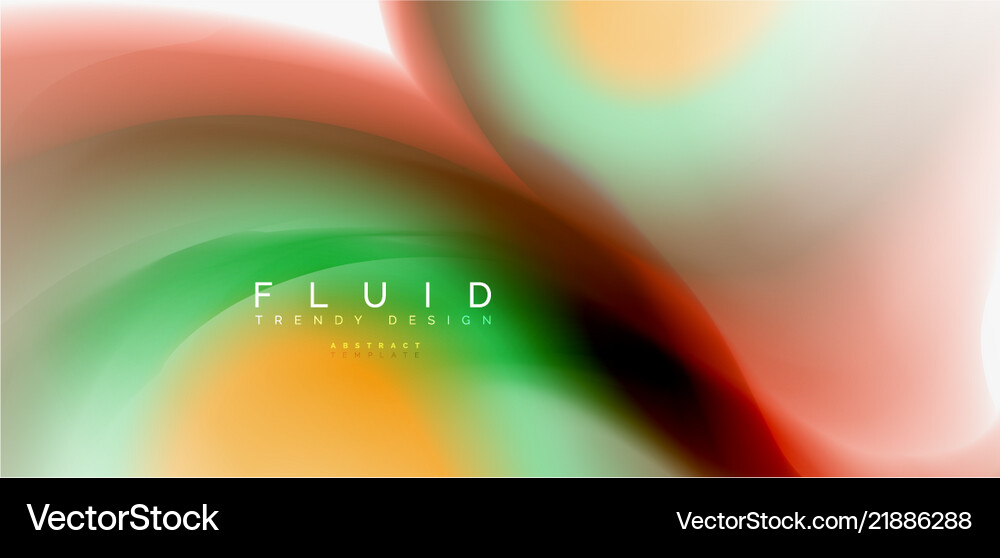 Color flowing wave trendy liquid design template Vector Image