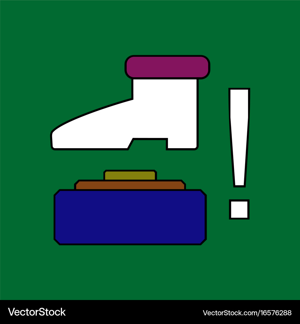 Flat icon design collection mine and foot Vector Image