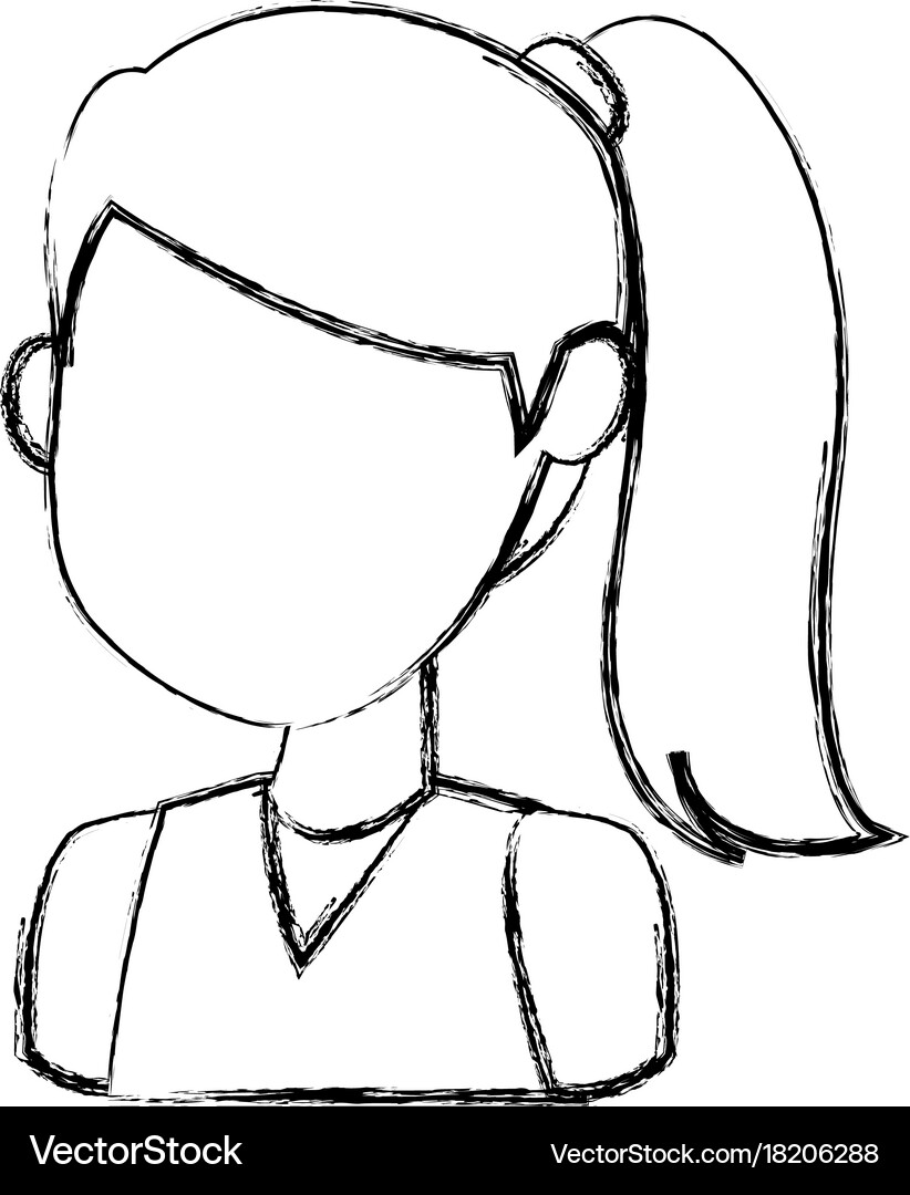Girl faceless cartoon Royalty Free Vector Image