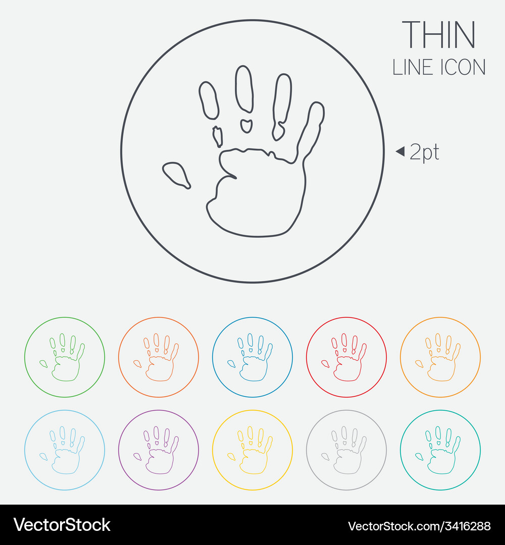 Hand print sign icon stop symbol Royalty Free Vector Image