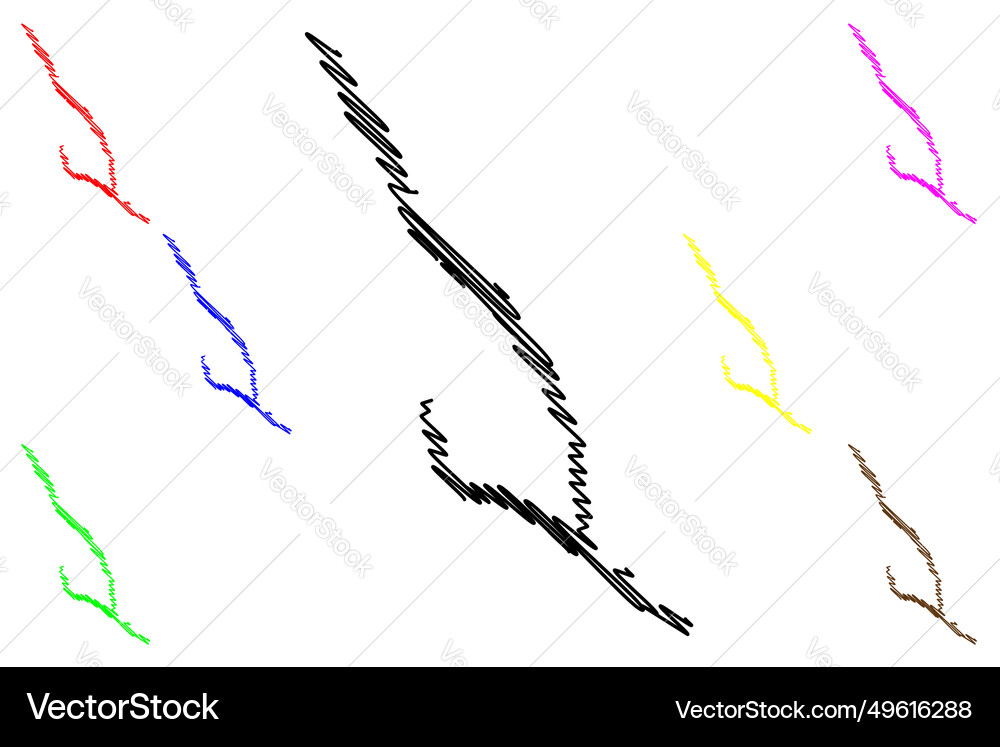 Lake takla canada north america map scribble Vector Image
