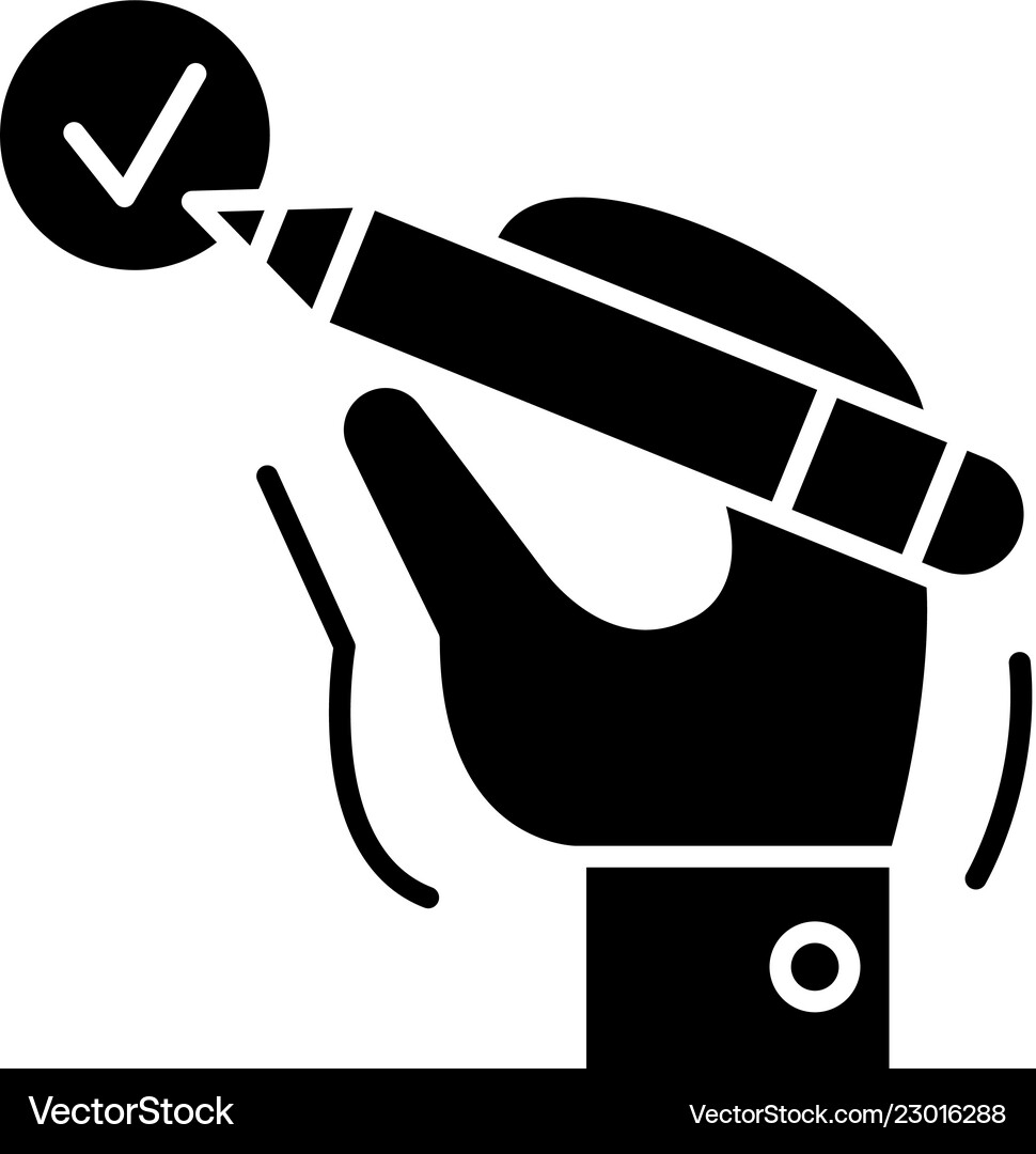 Mark done black icon sign on isolated Royalty Free Vector