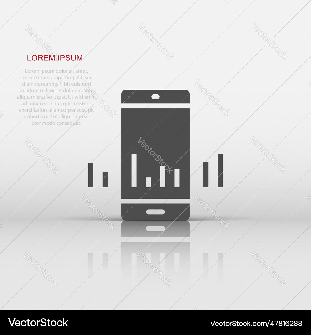 Phone diagram icon in flat style smartphone Vector Image