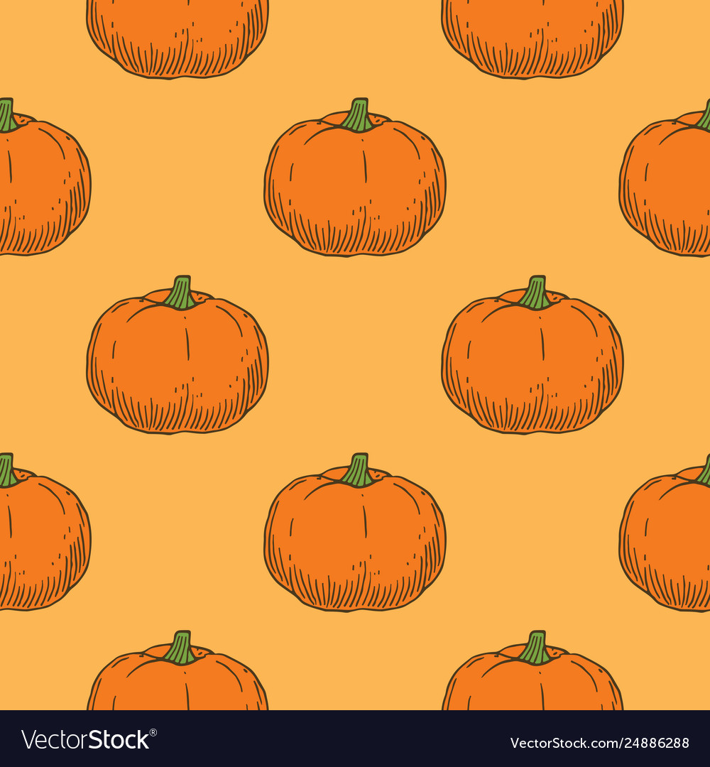 Pumpkin seamless pattern Royalty Free Vector Image