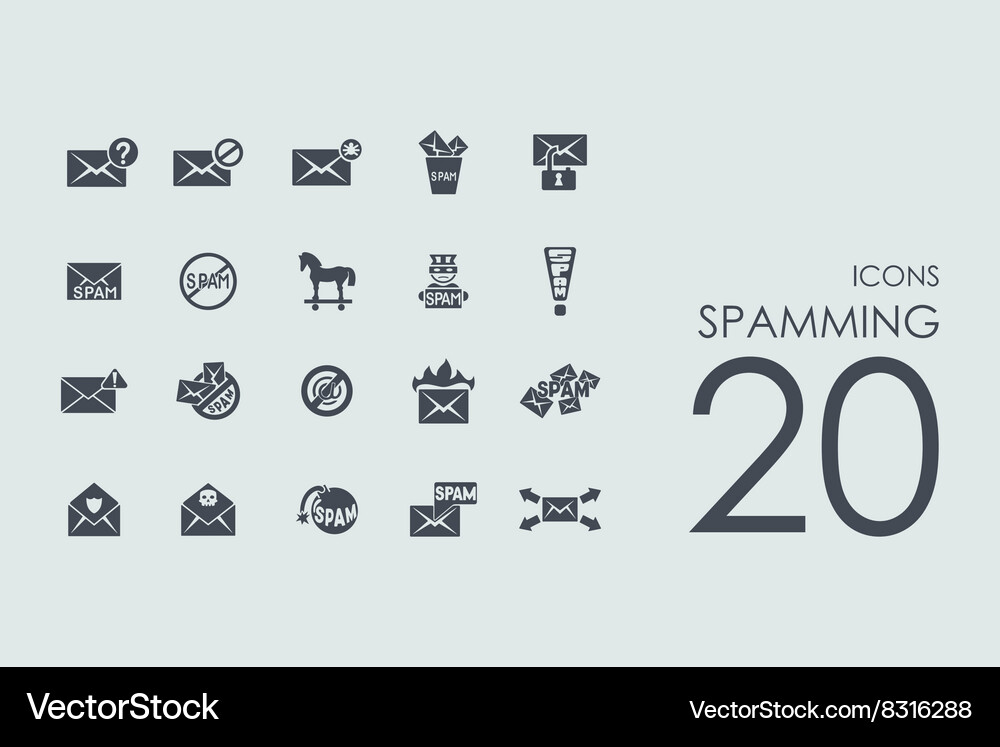 Set of spamming icons Royalty Free Vector Image