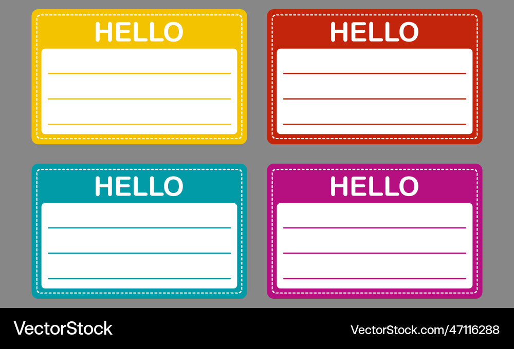 Tag badge holder or name introduction label Vector Image