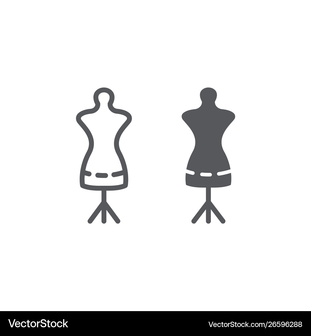 Tailors dummy line and glyph icon dressmaker Vector Image
