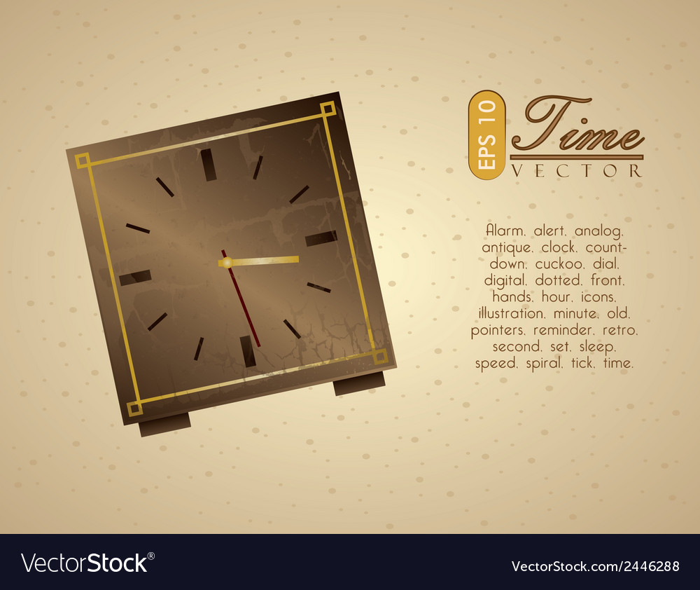 Time design over pattern background Royalty Free Vector