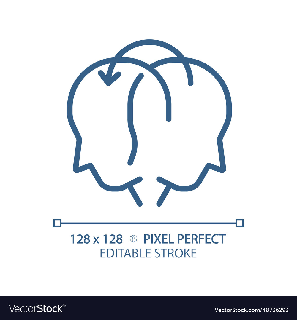 2d customizable thin linear blue sharing icon Vector Image