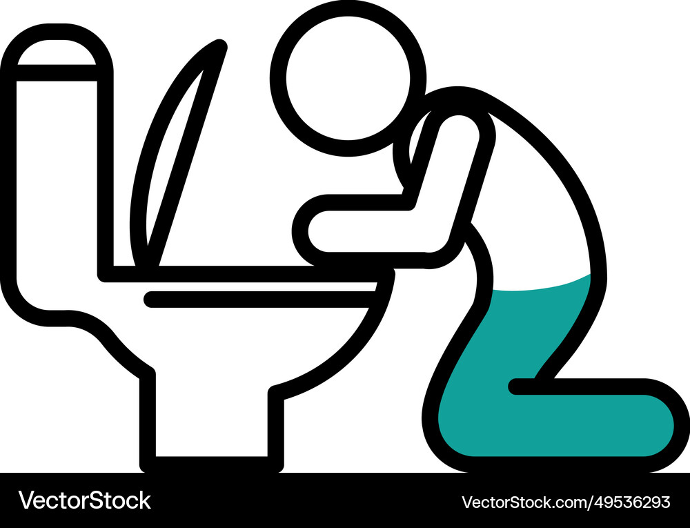 Anorexia icon of vomiting Royalty Free Vector Image