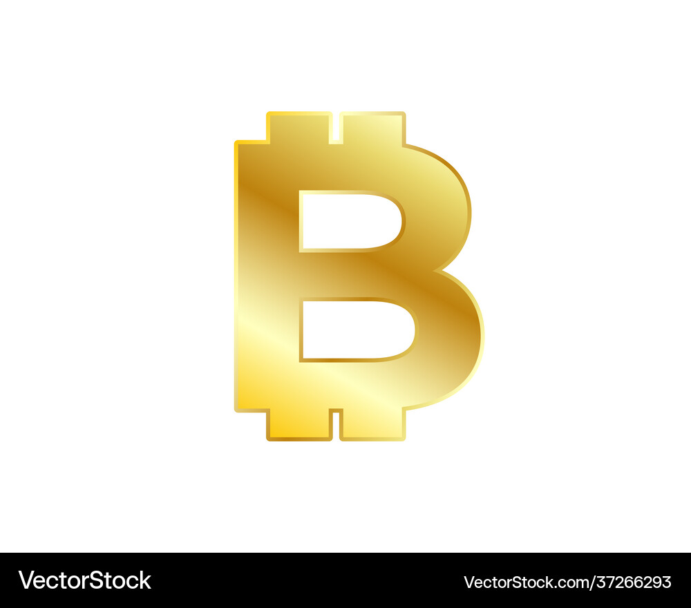 Bitcoin gold coin symbol Royalty Free Vector Image