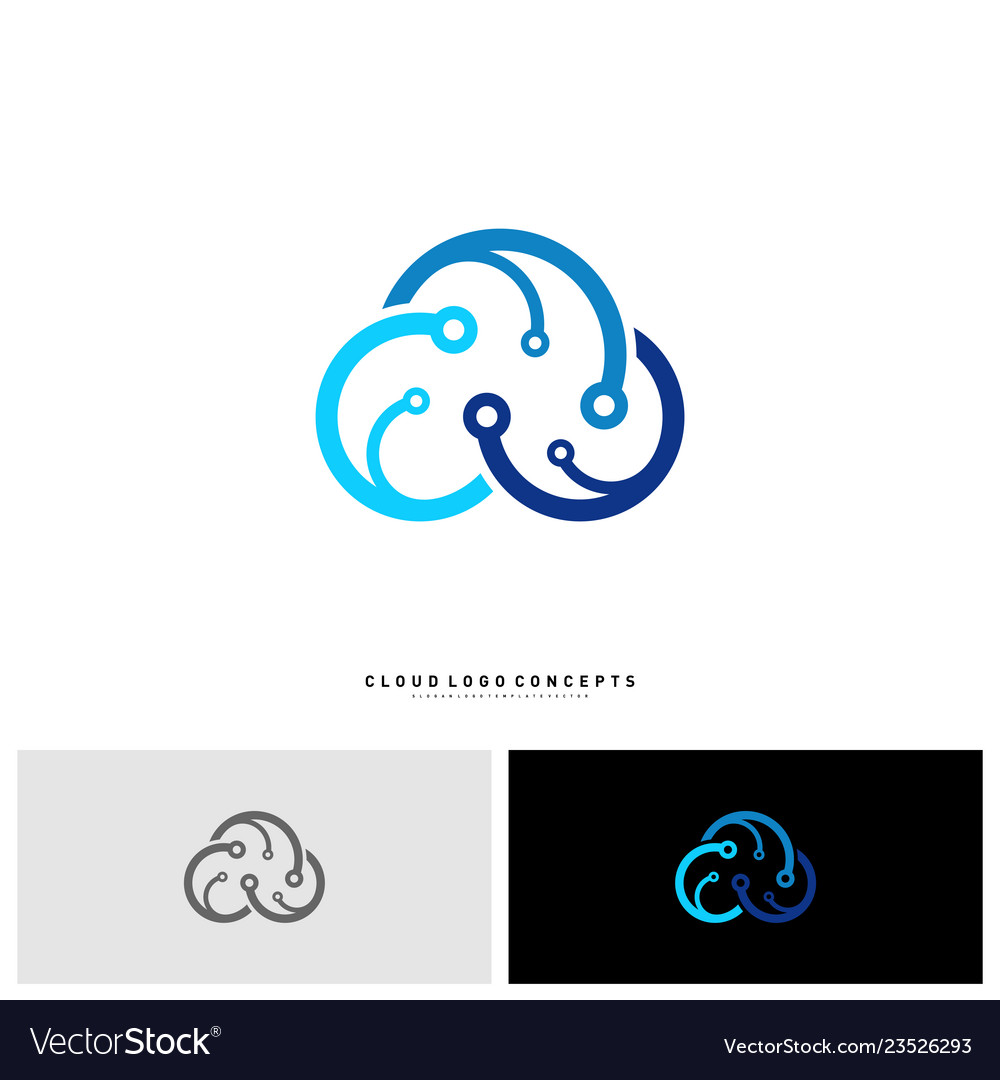 Cloud tech logo design concept Royalty Free Vector Image