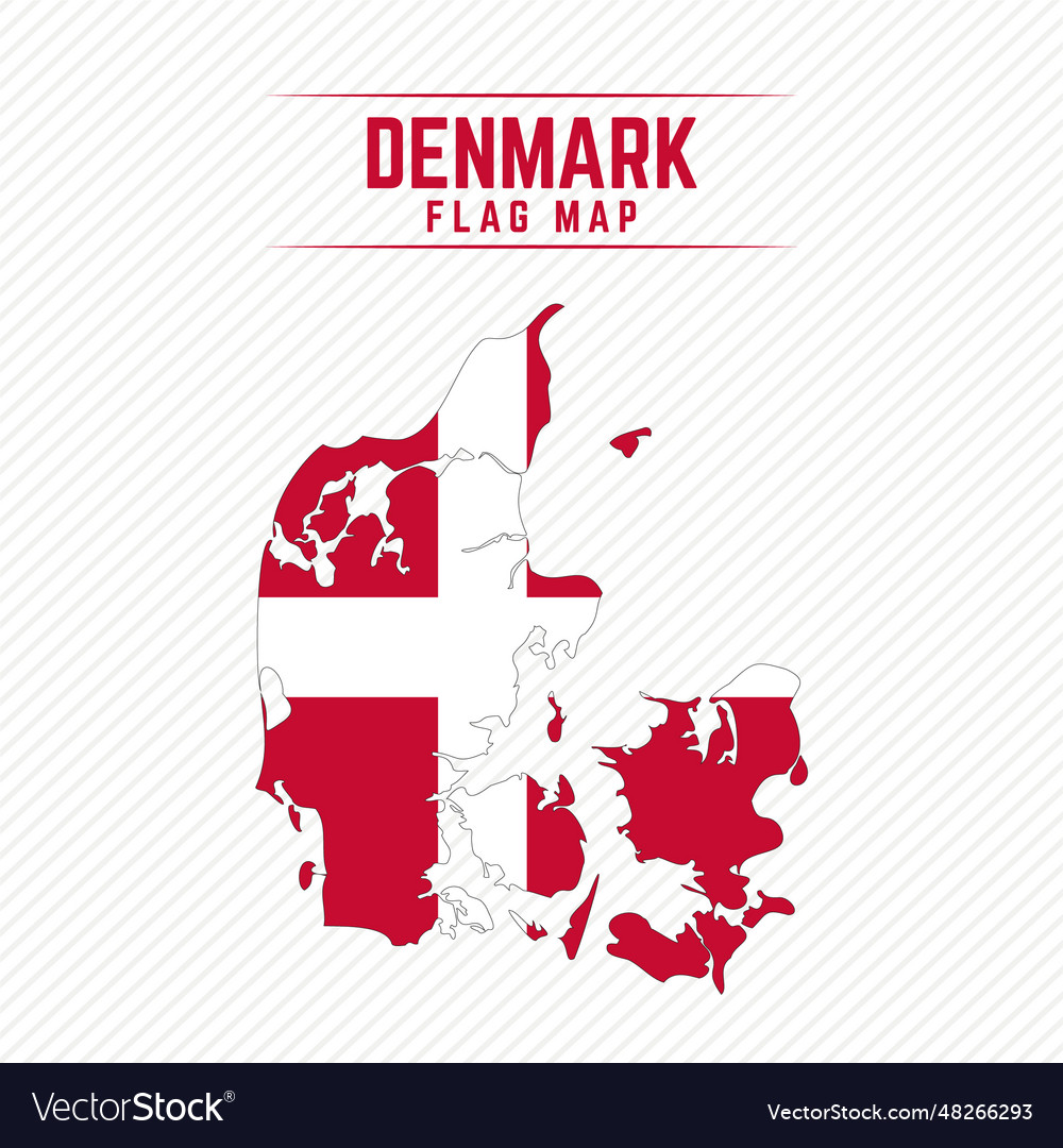 Flag map of denmark denmark map Royalty Free Vector Image