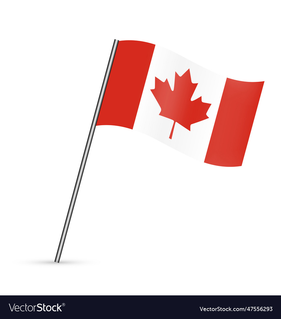 Flag of canada on a pole Royalty Free Vector Image