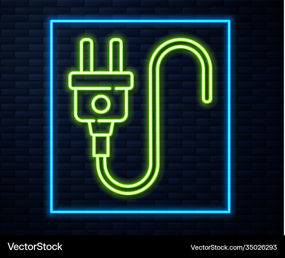 Glowing neon line electric plug icon isolated Vector Image