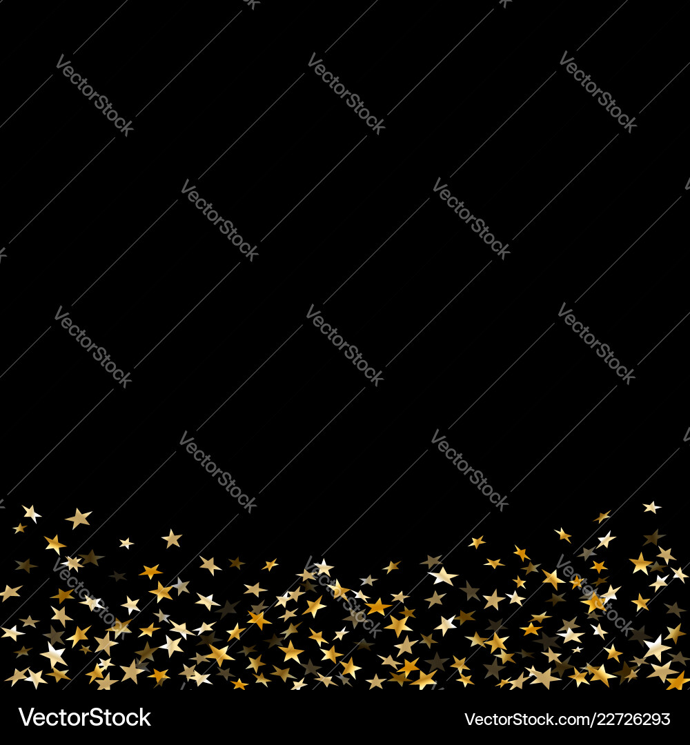Gold star confetti celebration isolated on black Vector Image