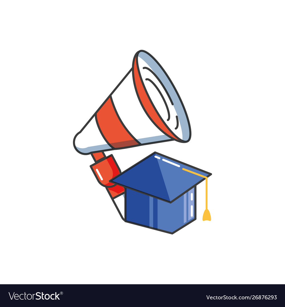 Graduation hat study element icon Royalty Free Vector Image