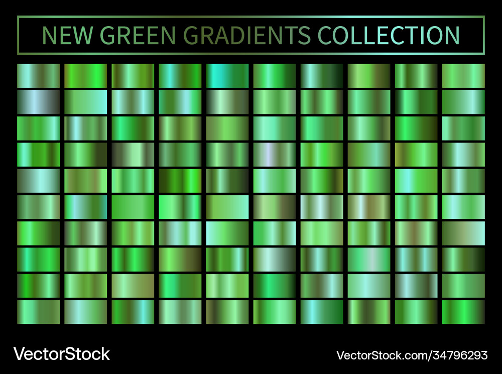Green ecology gradients set glossy shiny Vector Image