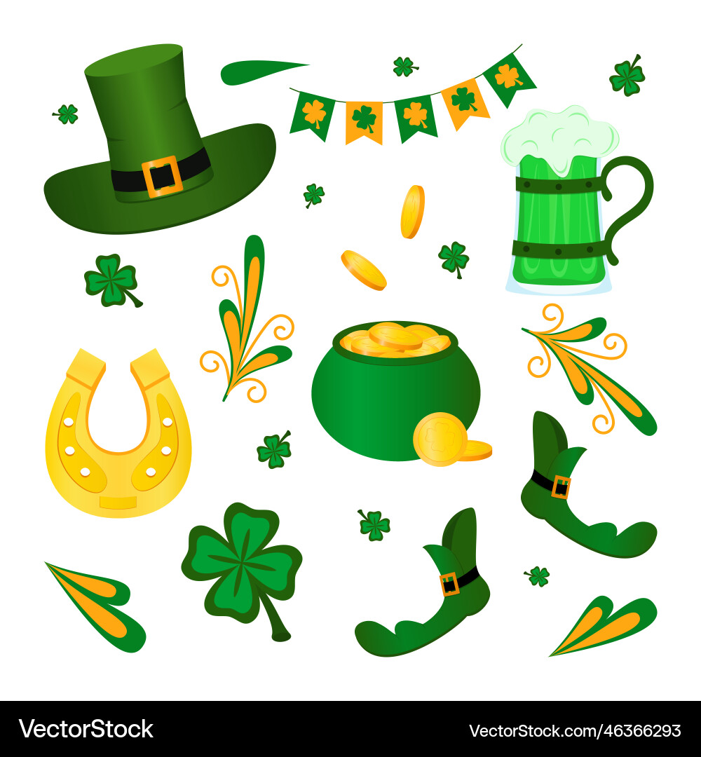 Holiday st patrick s day clip art collection Vector Image