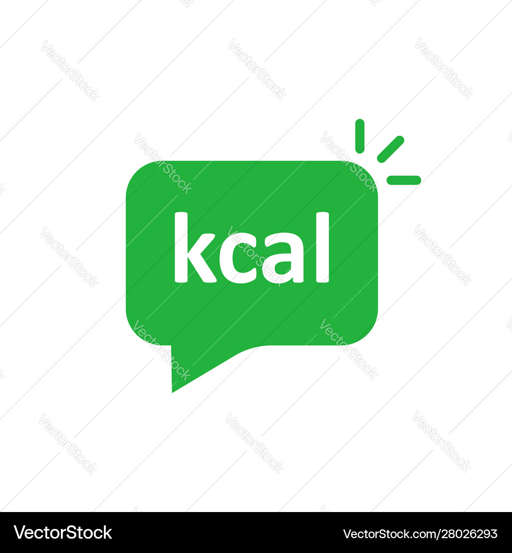 Kcal icon in flat style diet on white isolated Vector Image