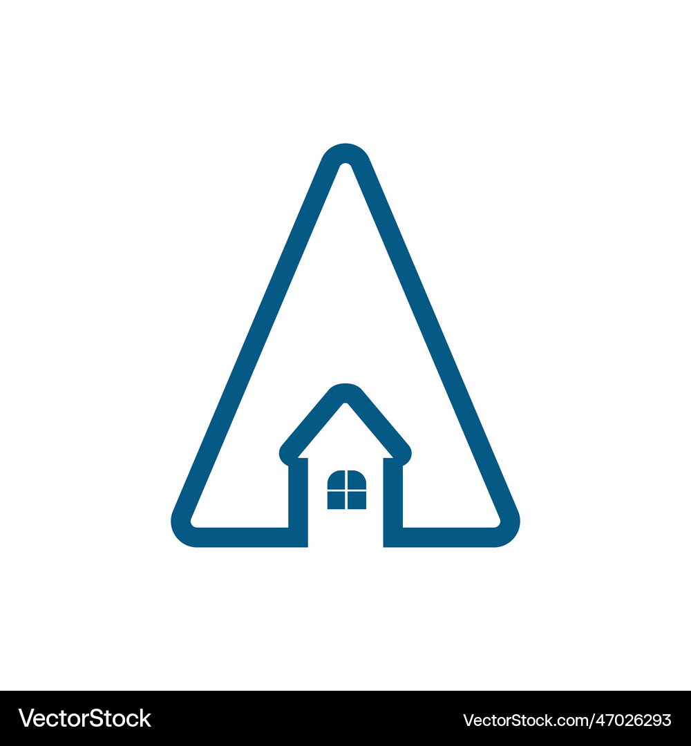 Letter a home logo a logo shaped home Royalty Free Vector