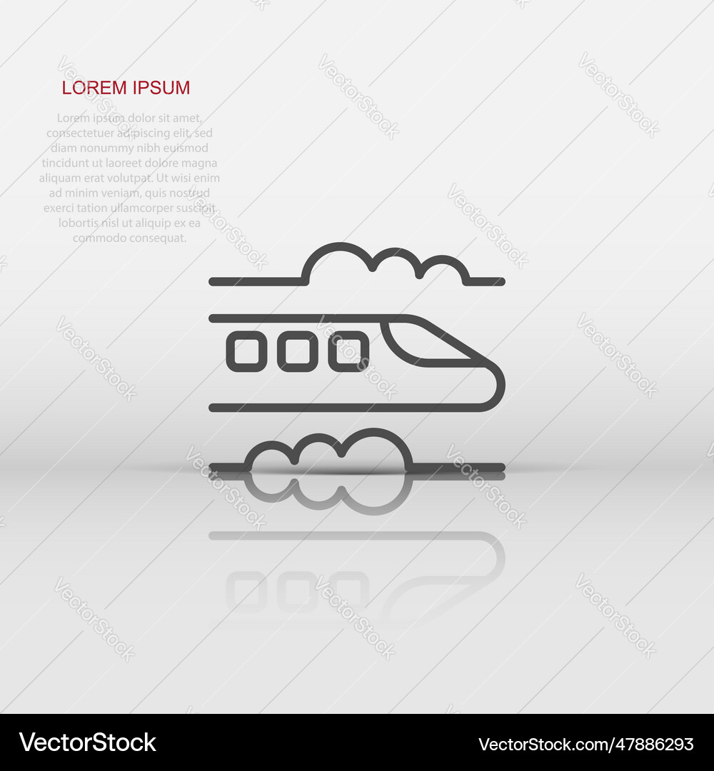 Metro icon in flat style train subway on white Vector Image