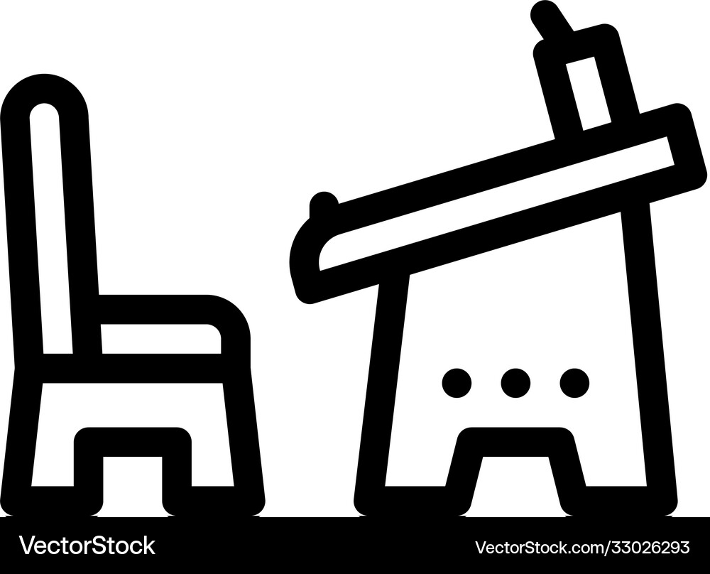 Preschool education table icon outline Royalty Free Vector