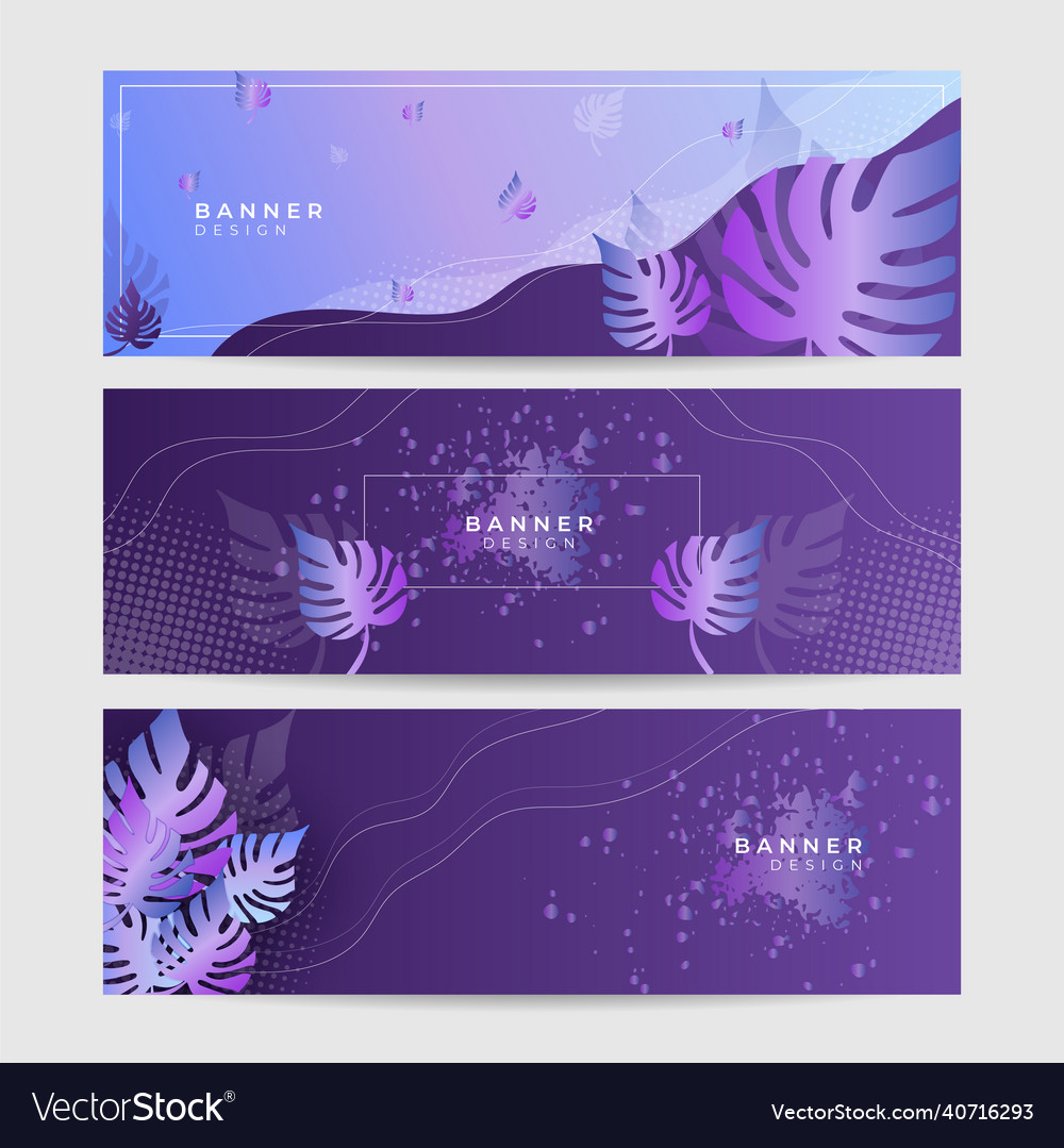 Purple banner templates designed for the web Vector Image