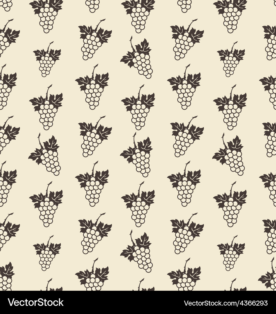 Seamless texture with bunch of grape vintage Vector Image