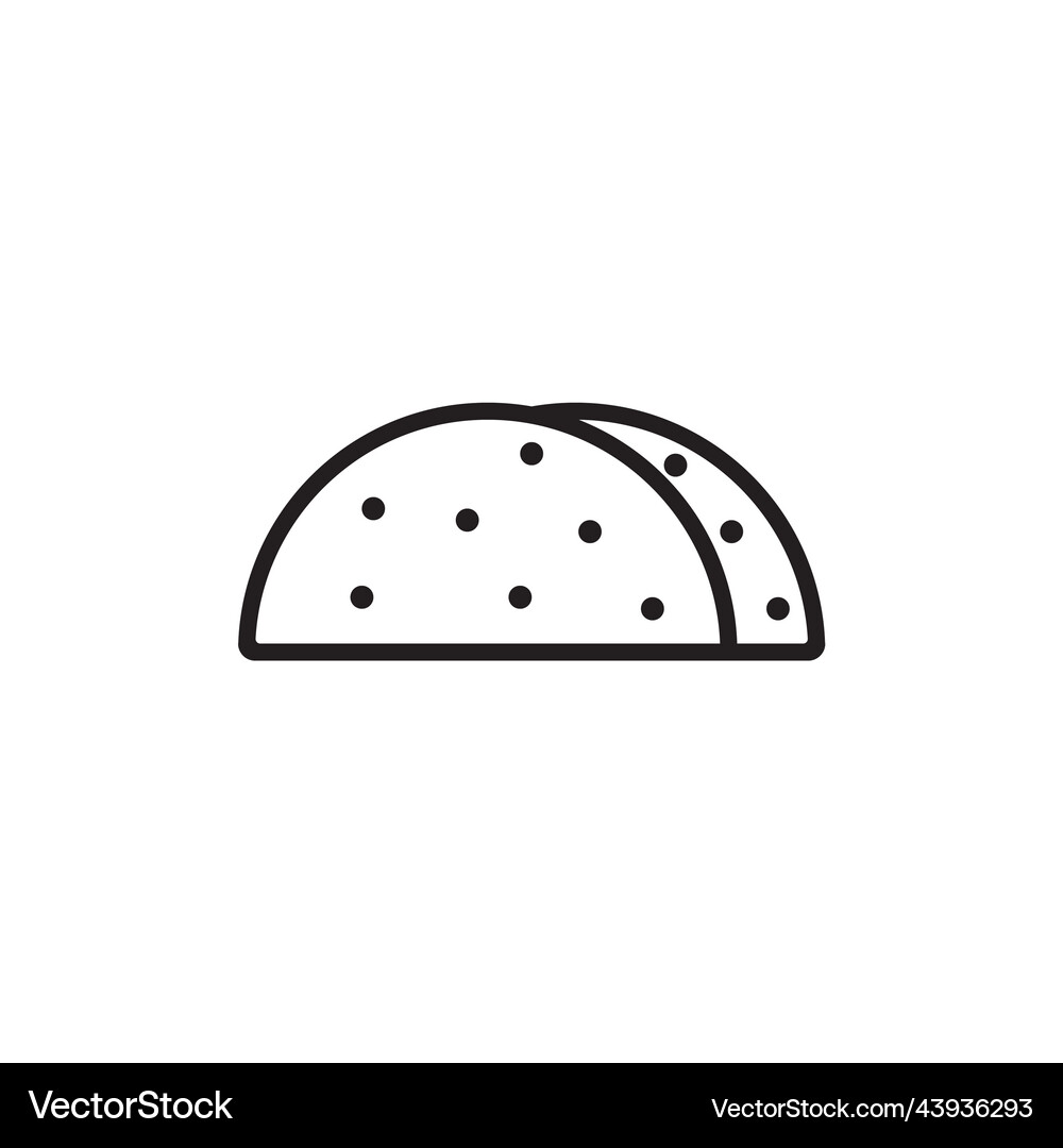 Taco with tortilla shell mexican lunch icon Vector Image